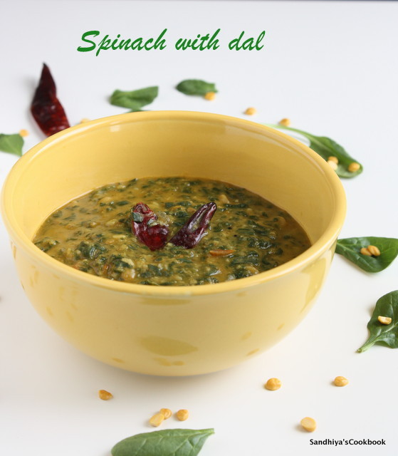 Spinach with dal - Ribbons to Pastas